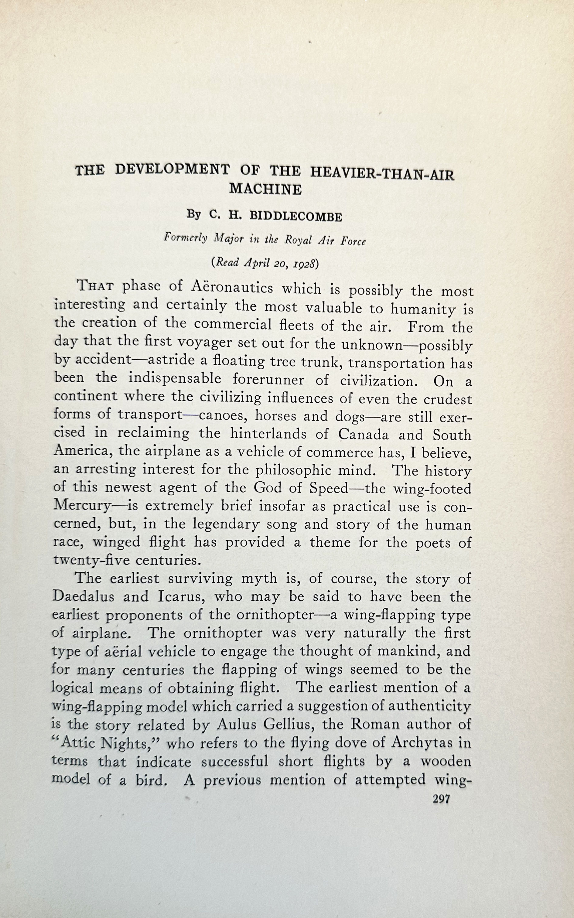 The development of the heavier-than-air machine. with: BLAIR, William R ...