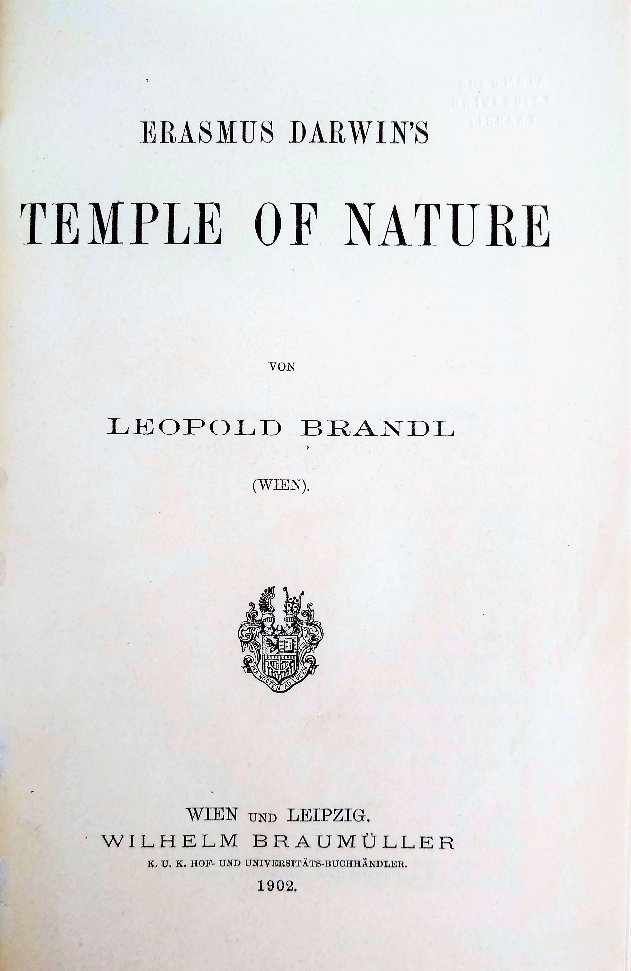 Erasmus Darwin's Temple of Nature.