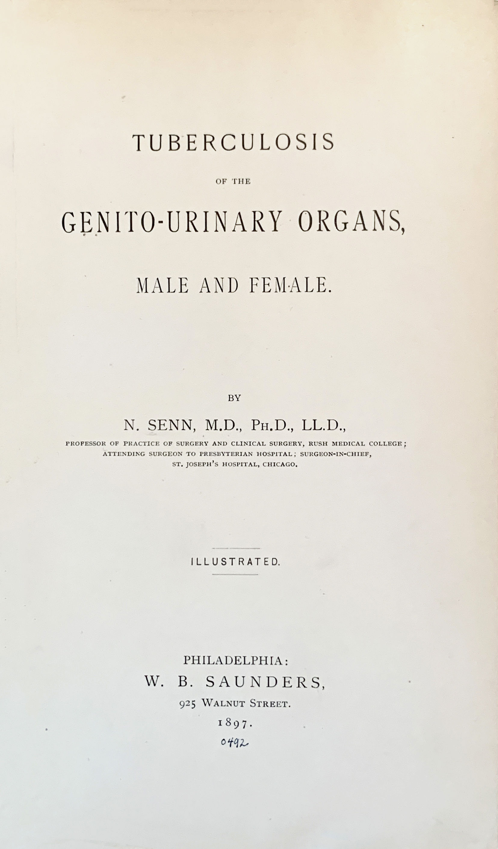 Tuberculosis of the Genito-Urinary Organs, male and female.