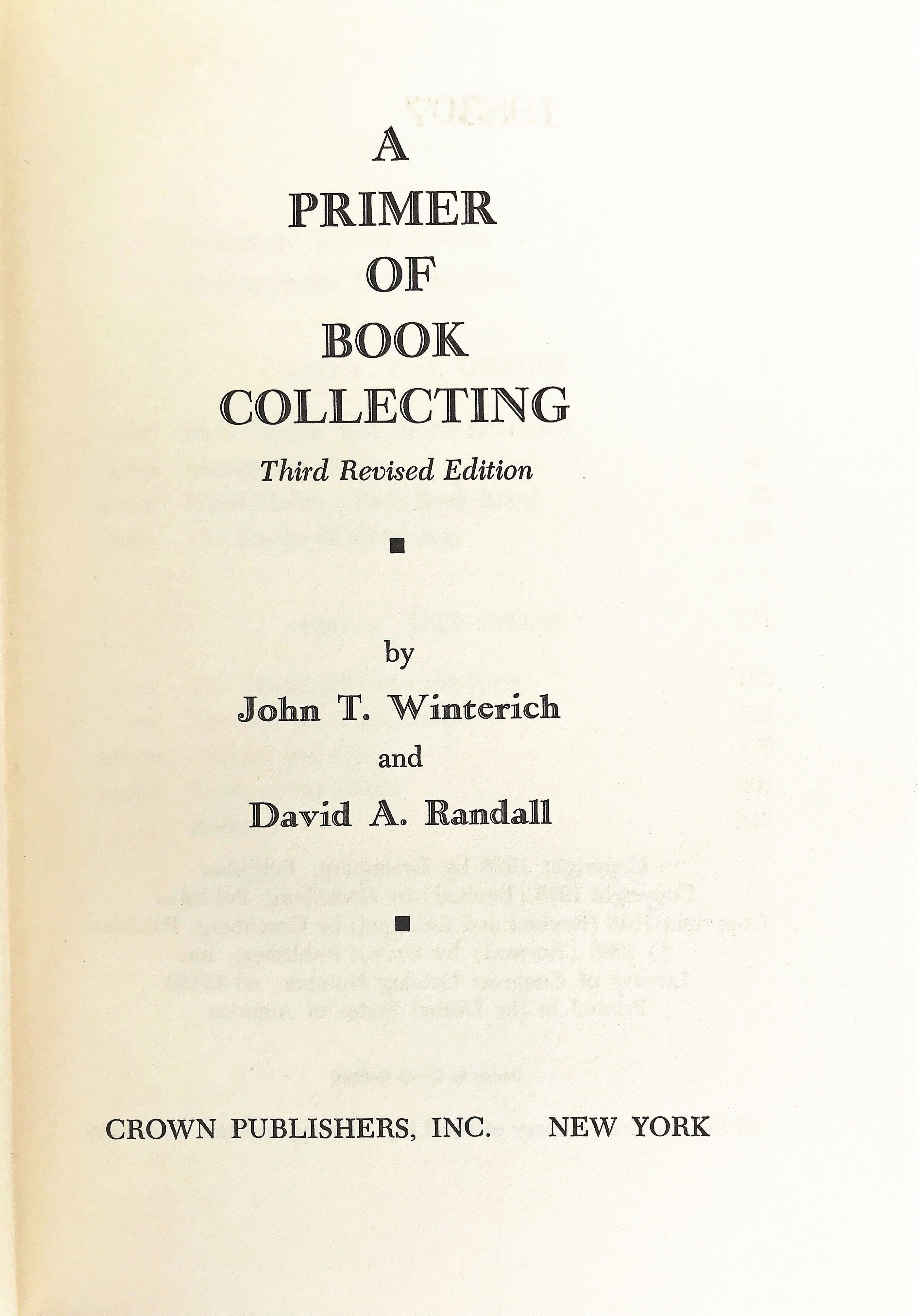 A Primer of Book Collecting. Third Edition.