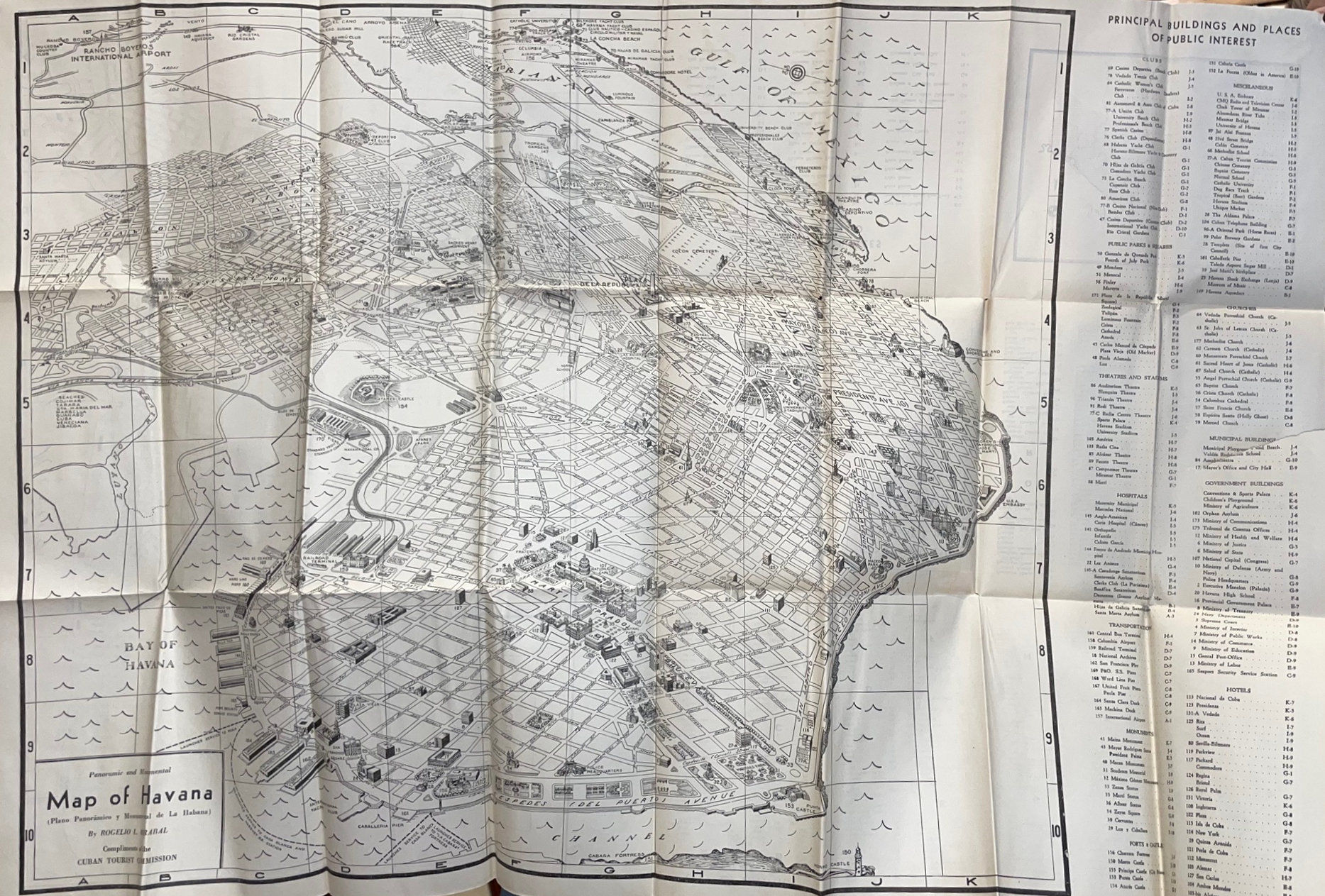 Panoramic and Monumental Map of Havana