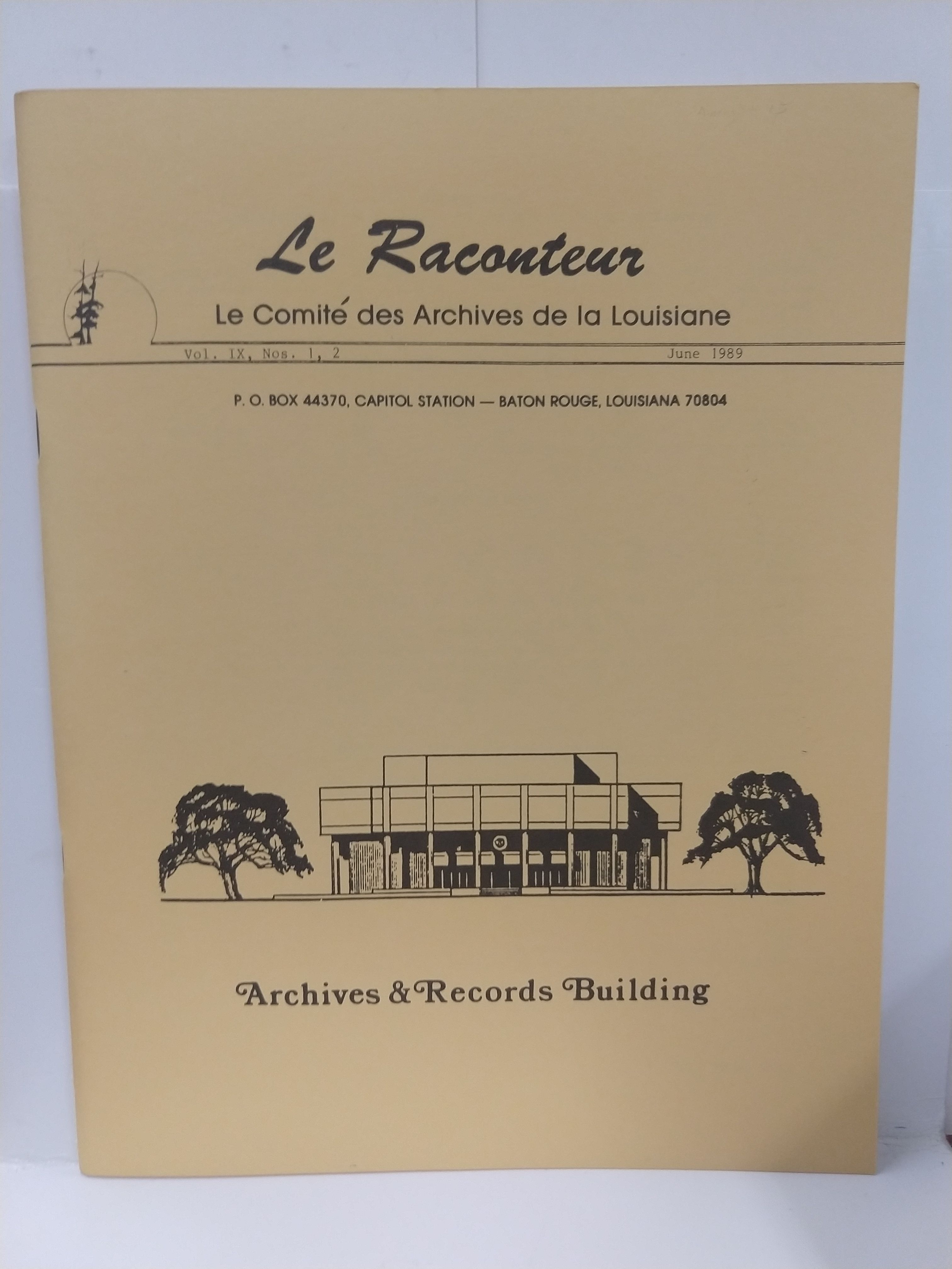 Le Raconteur Vol IX No 1-2 June 1989