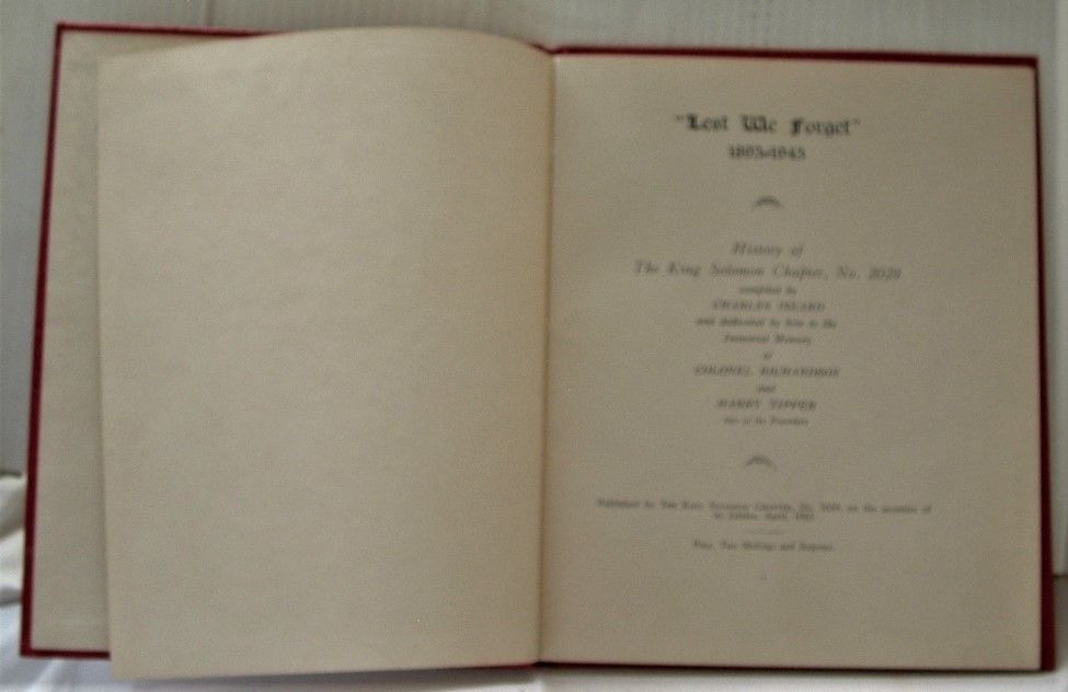 History of the King Solomon Chapter No. 2029