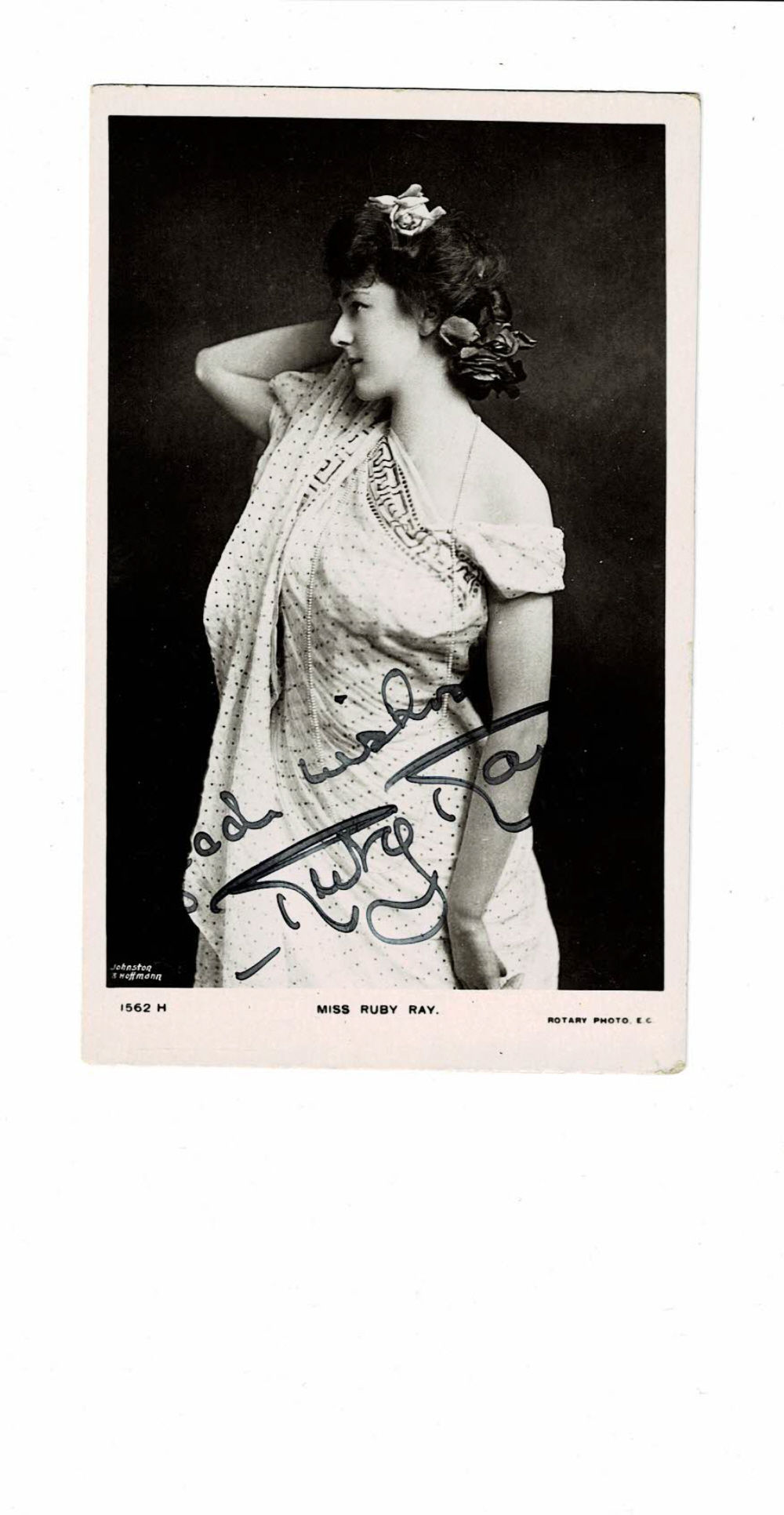 AUTOGRAPH of the Edwardian period actress and dancer RUBY RAY on a real ...