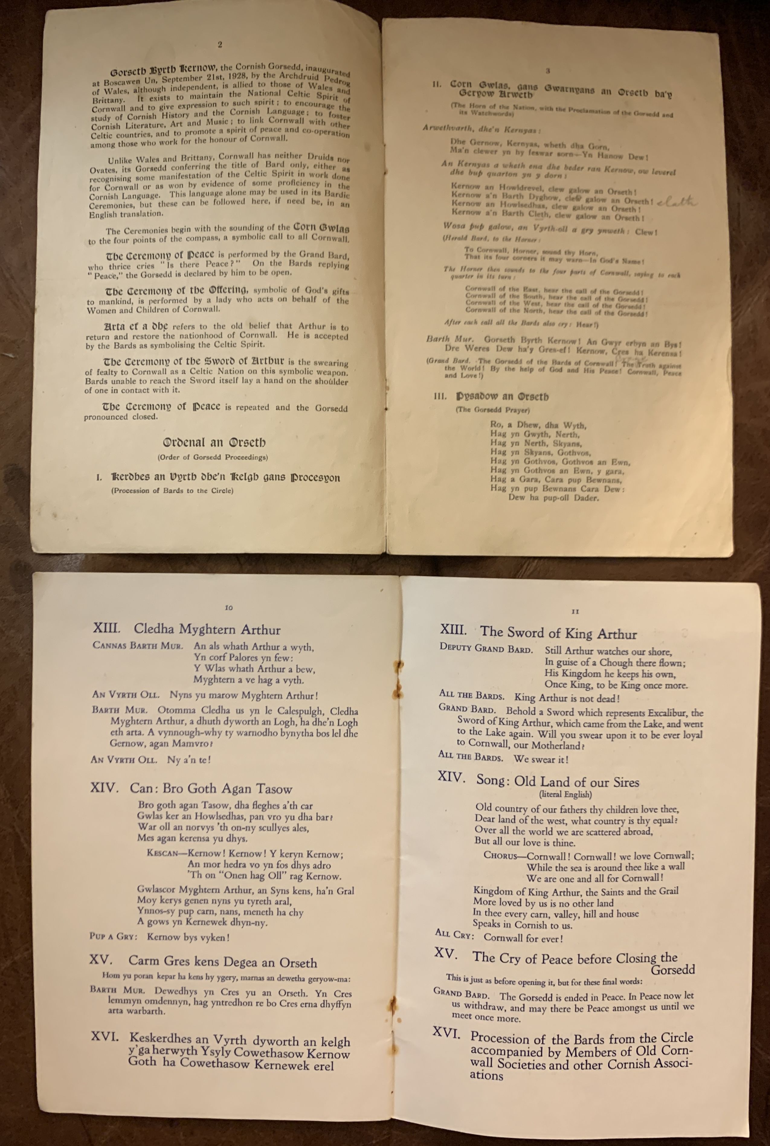 Ceremonies of the Gorsedd of the Bards of Cornwall with Programme of ...