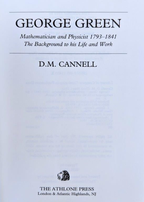 George Green, Mathematician and Physicist 1793-1841; The Background to ...