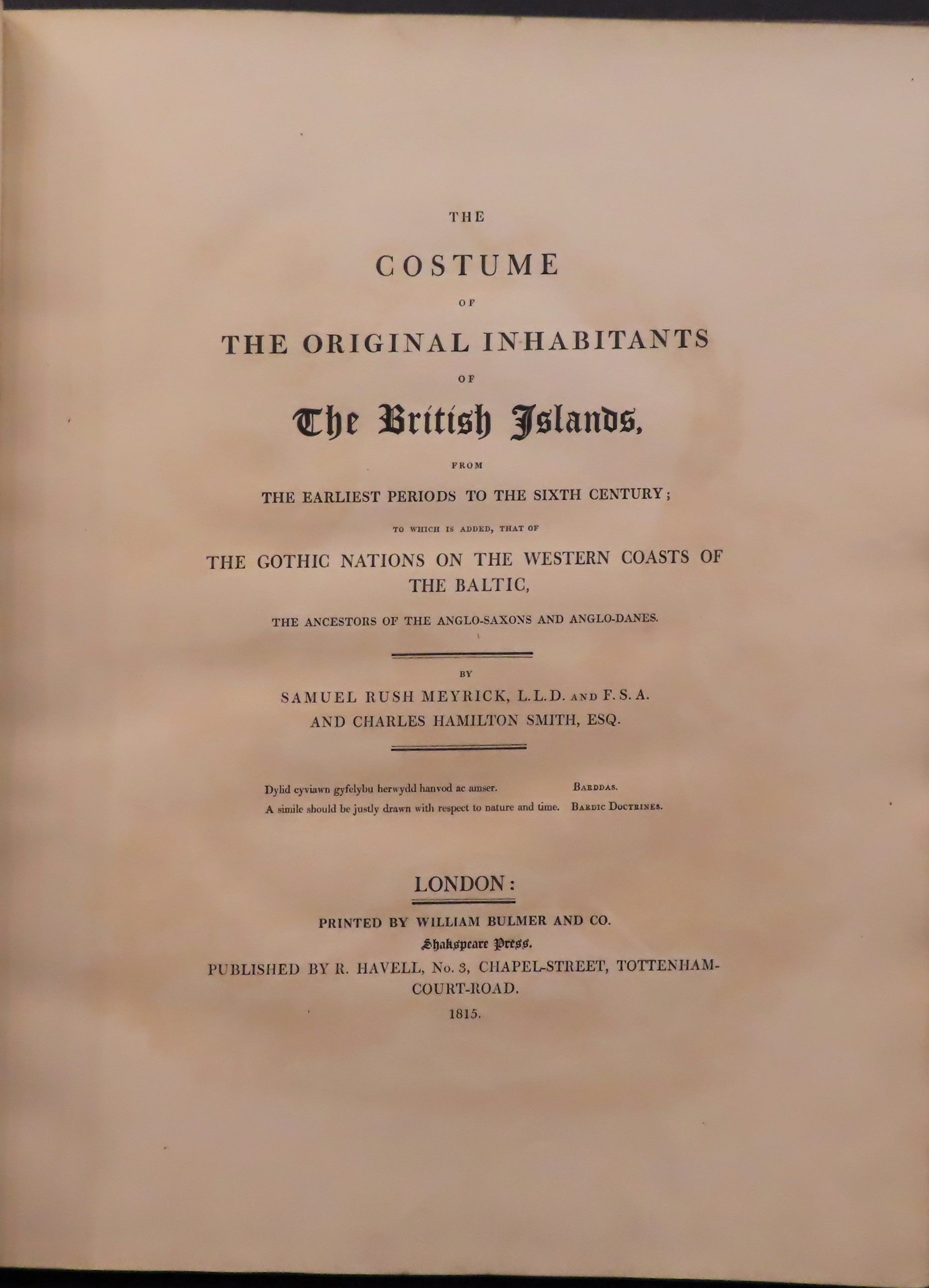 The Costume of the Original Inhabitants of The British Islands, from ...