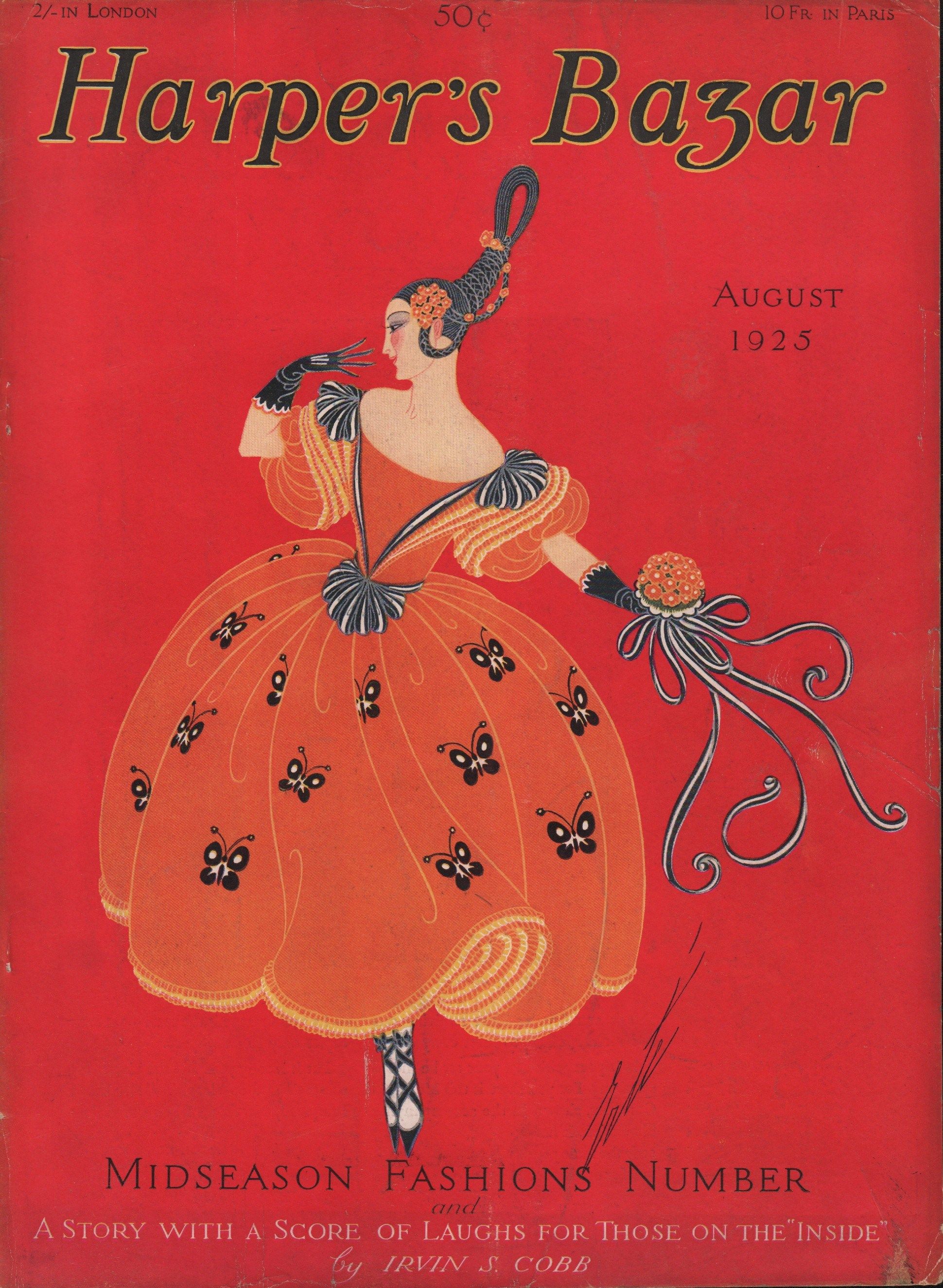Harper's Bazar (Harper's Bazaar) Magazine Cover August 1925
