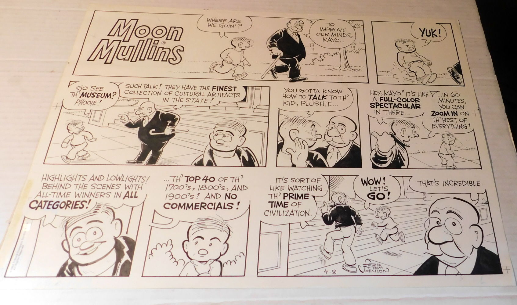 MOON MULLINS: Moon convinces Kayo to visit the museum by making it ...