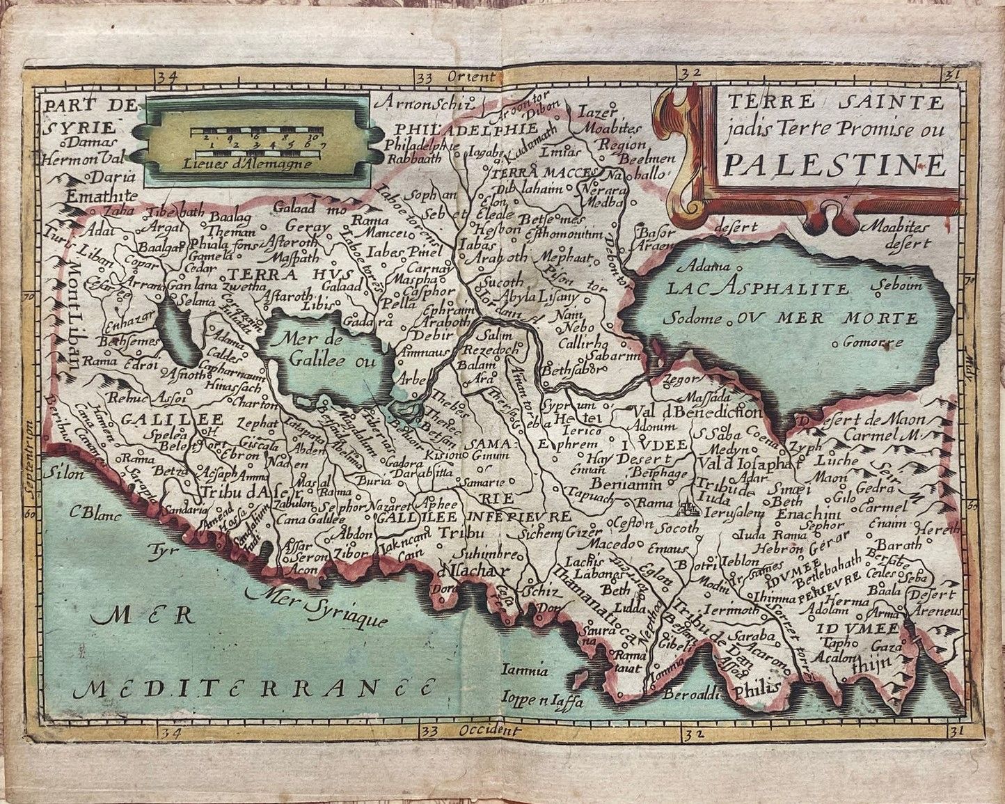 Terre Sainte; Jadis Terre Promise ou Palestine [Map of The Holy Land ...