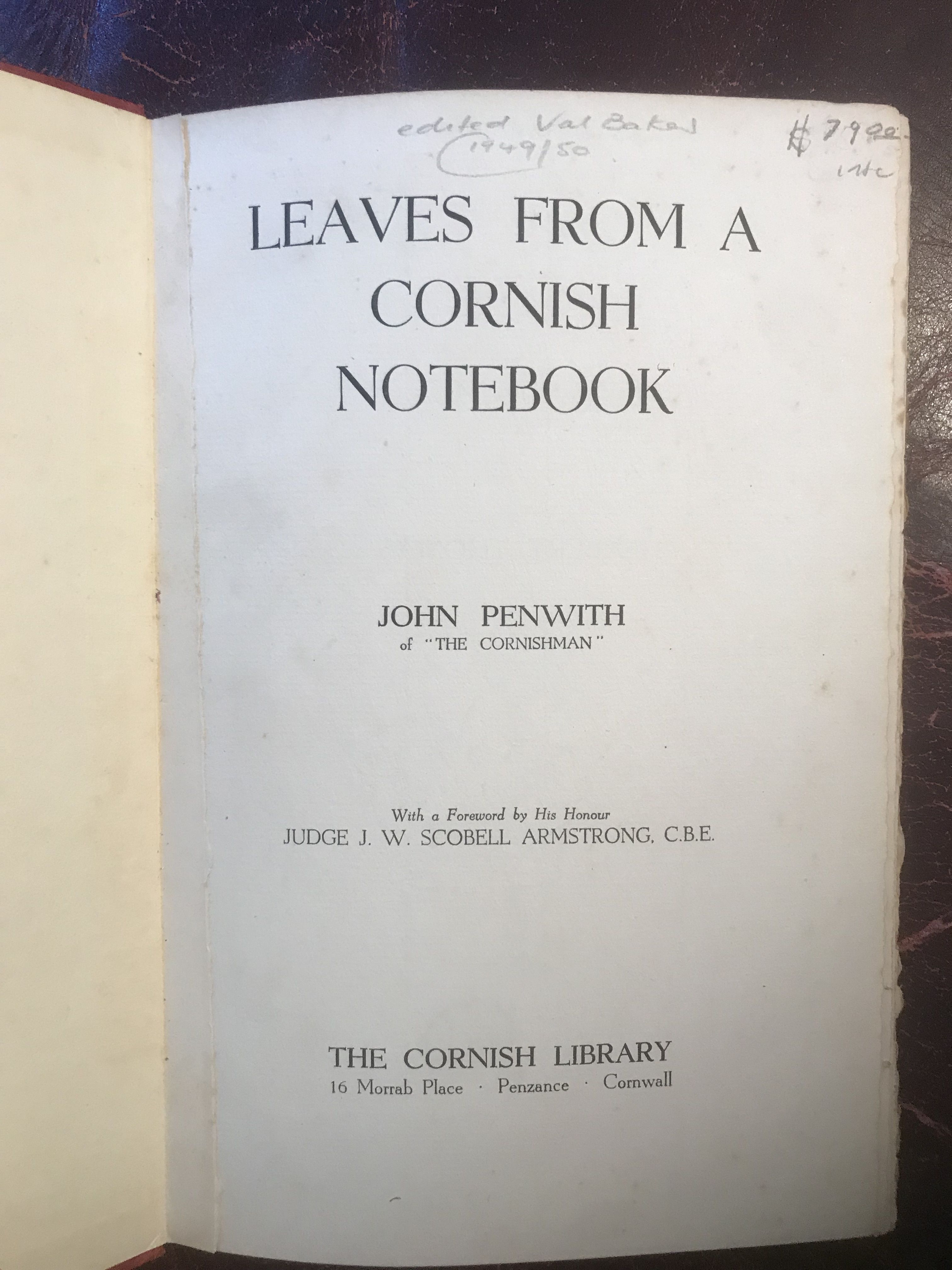 Leaves From A Cornish Notebook