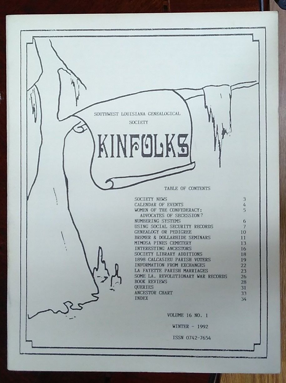 KINFOLKS: Volume 16 Number 01