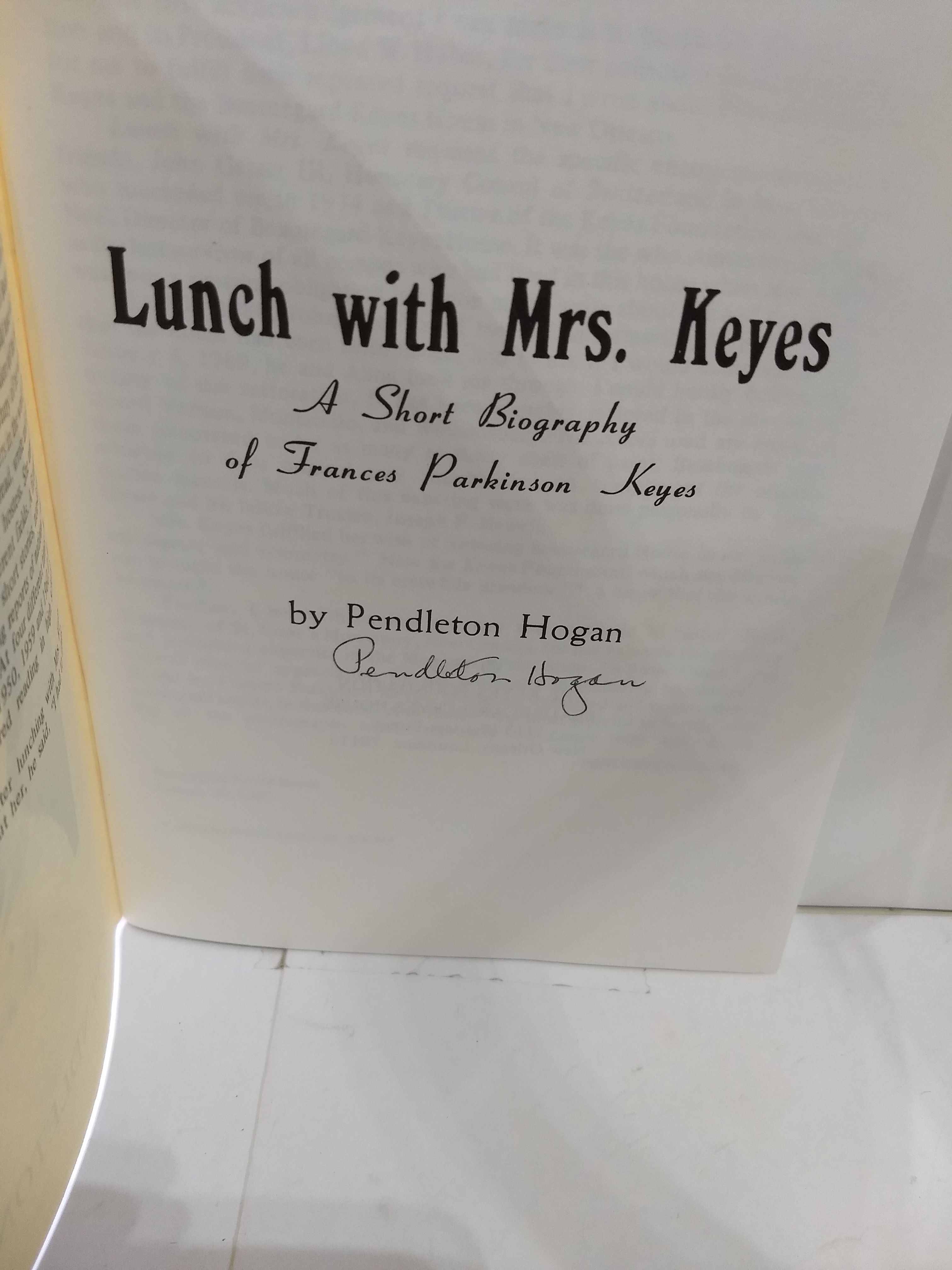 Lunch with Mrs. Keyes (SIGNED)