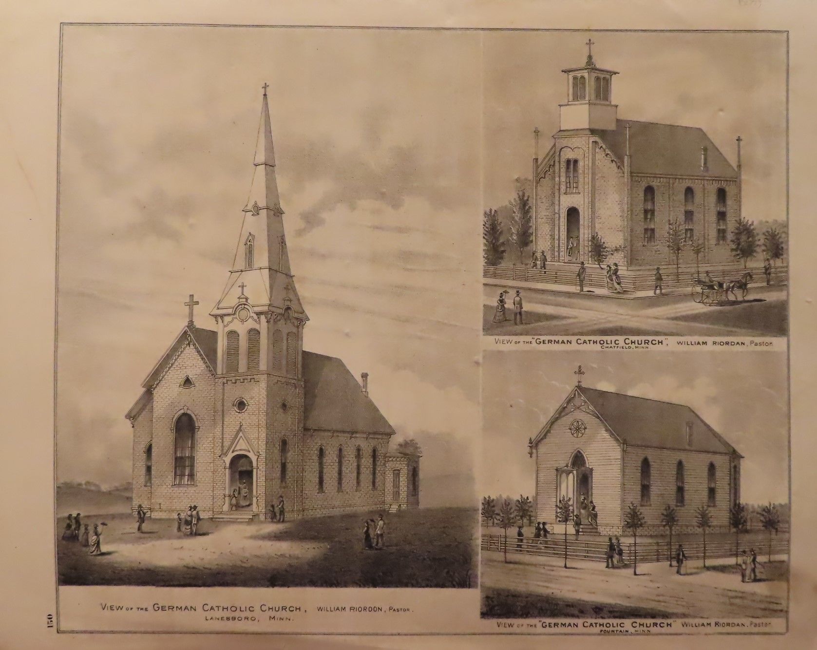 Lithograph of German Catholic Churches 1874 - from Illustrated ...