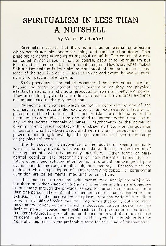 Spiritism in Less Than a Nutshell