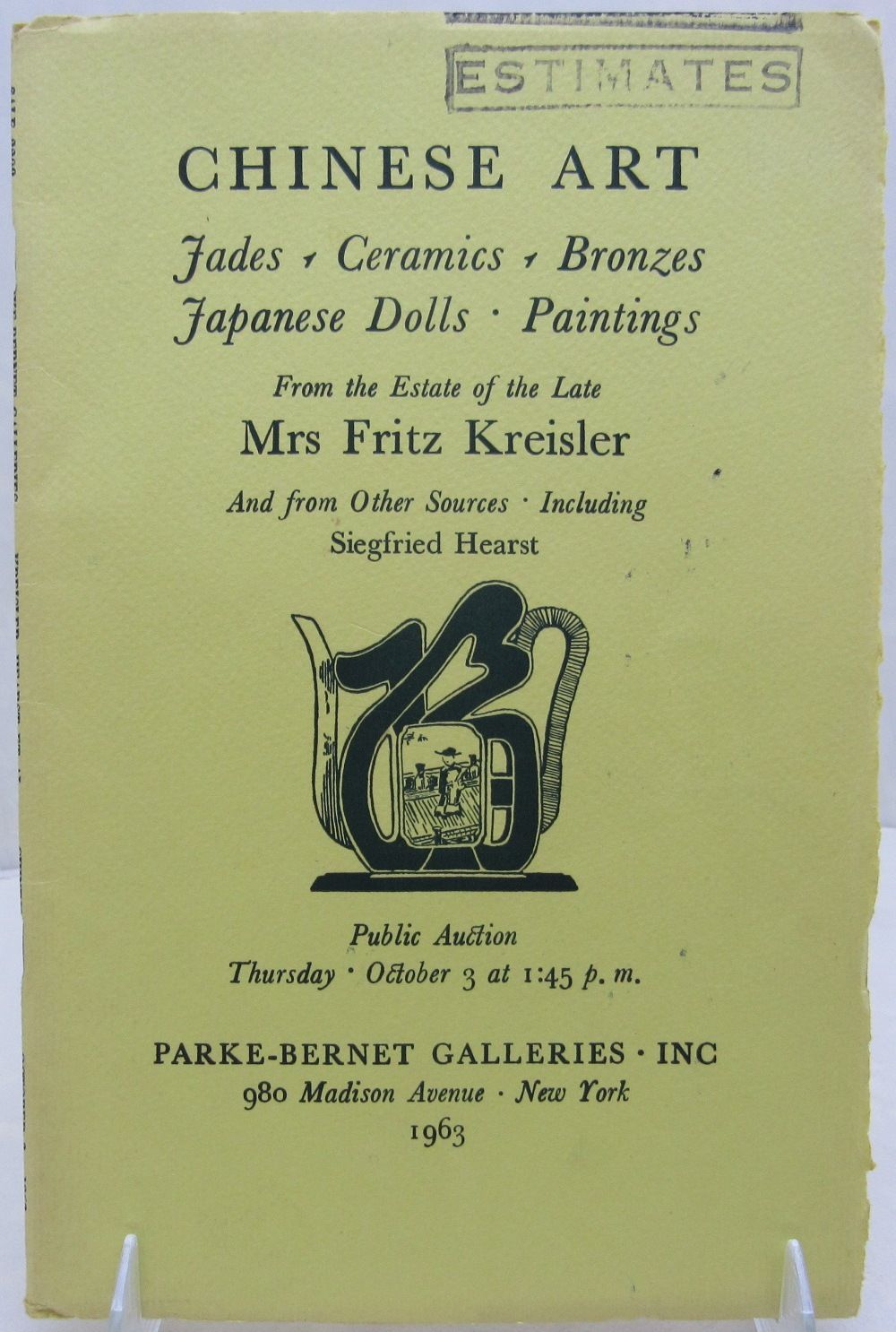 Chinese Art: Jades, Ceramics, Bronzes... from the Estate of Mrs.Fritz ...