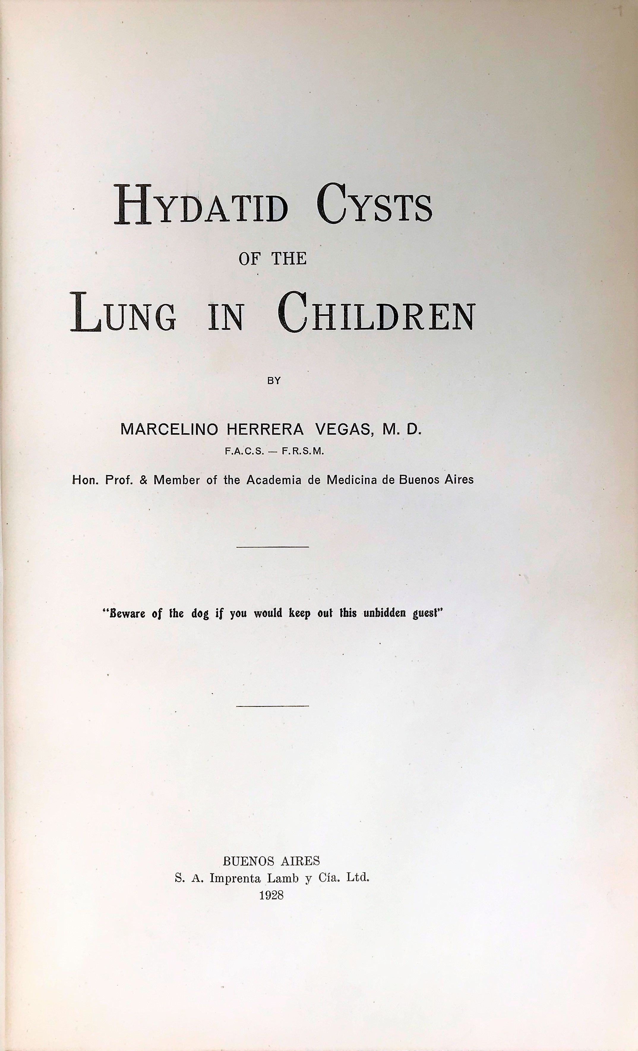 Hydatid Cysts of the Lung in Children.