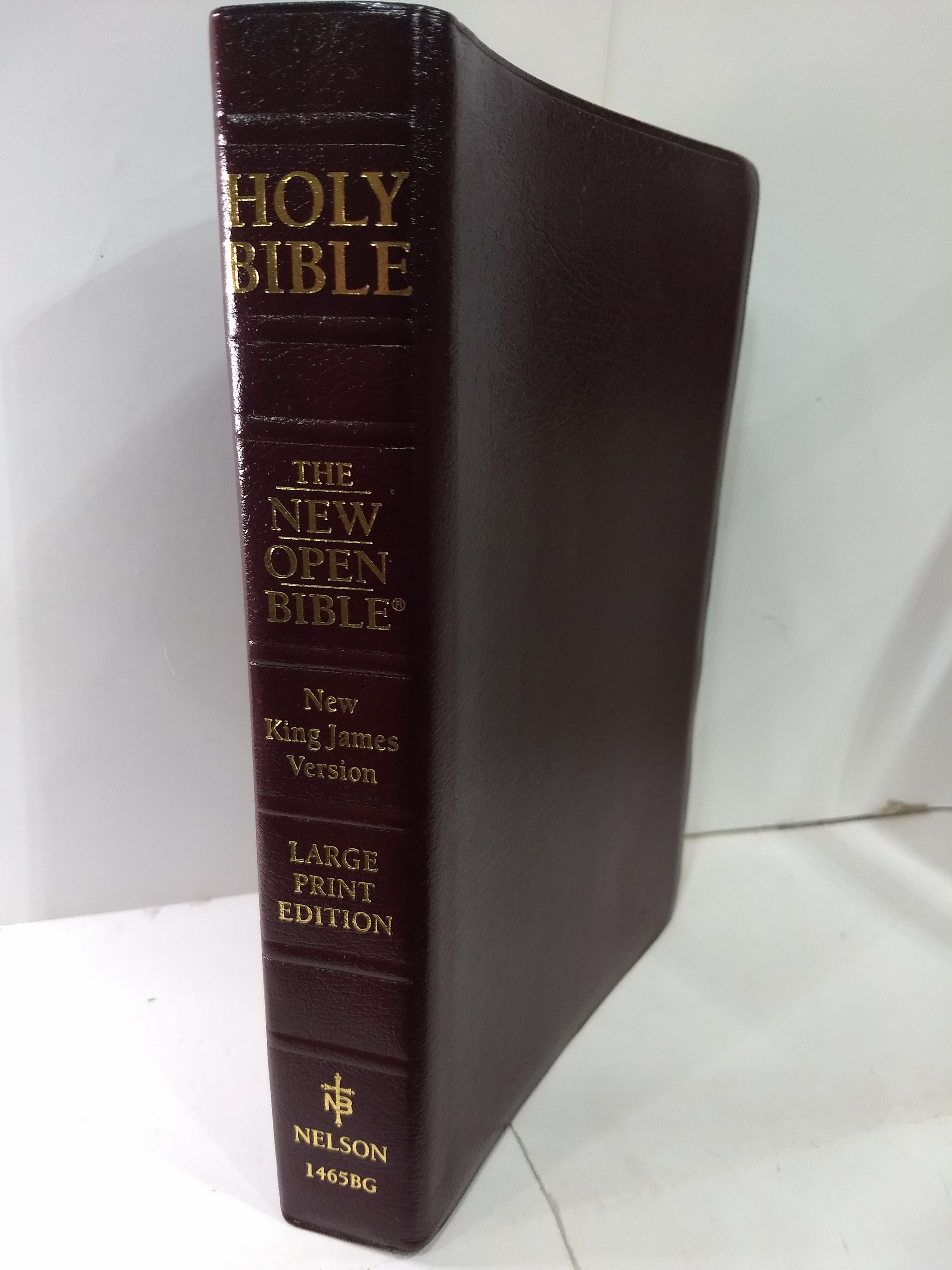 New King James Version Large Print New Open Bible Bonded Leather Burgundy