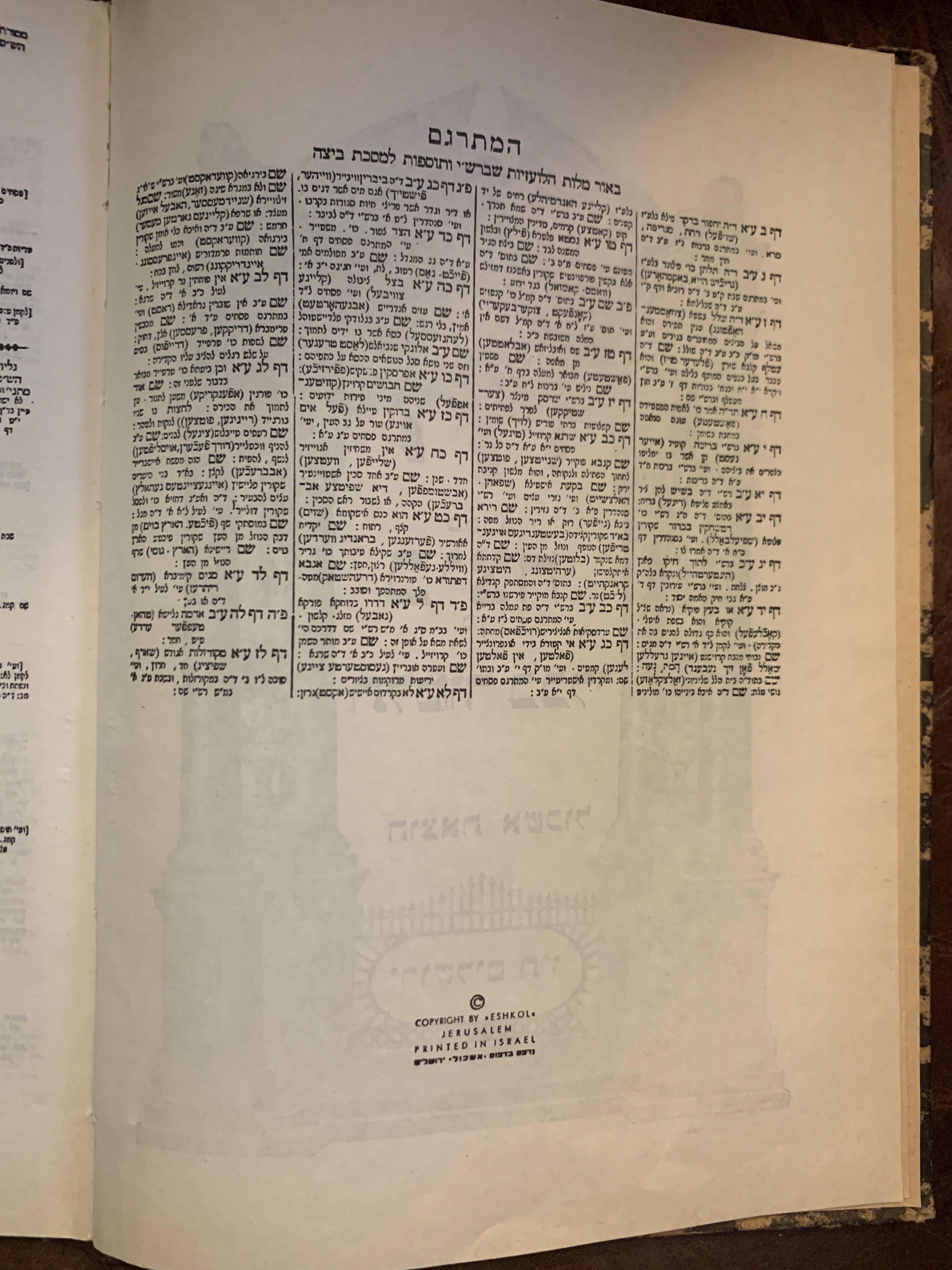 Talmud Hebrew Text Copyright By Eshkol Jerusalem